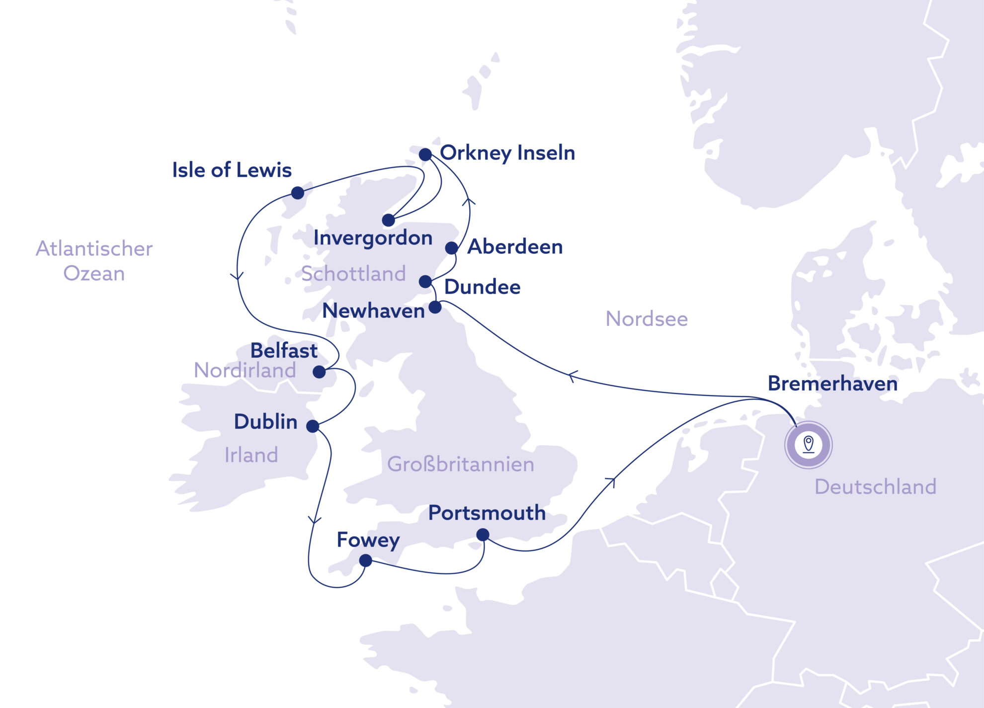Seereisen mit der Vasca da Gama - Nordkap & Britische Inseln